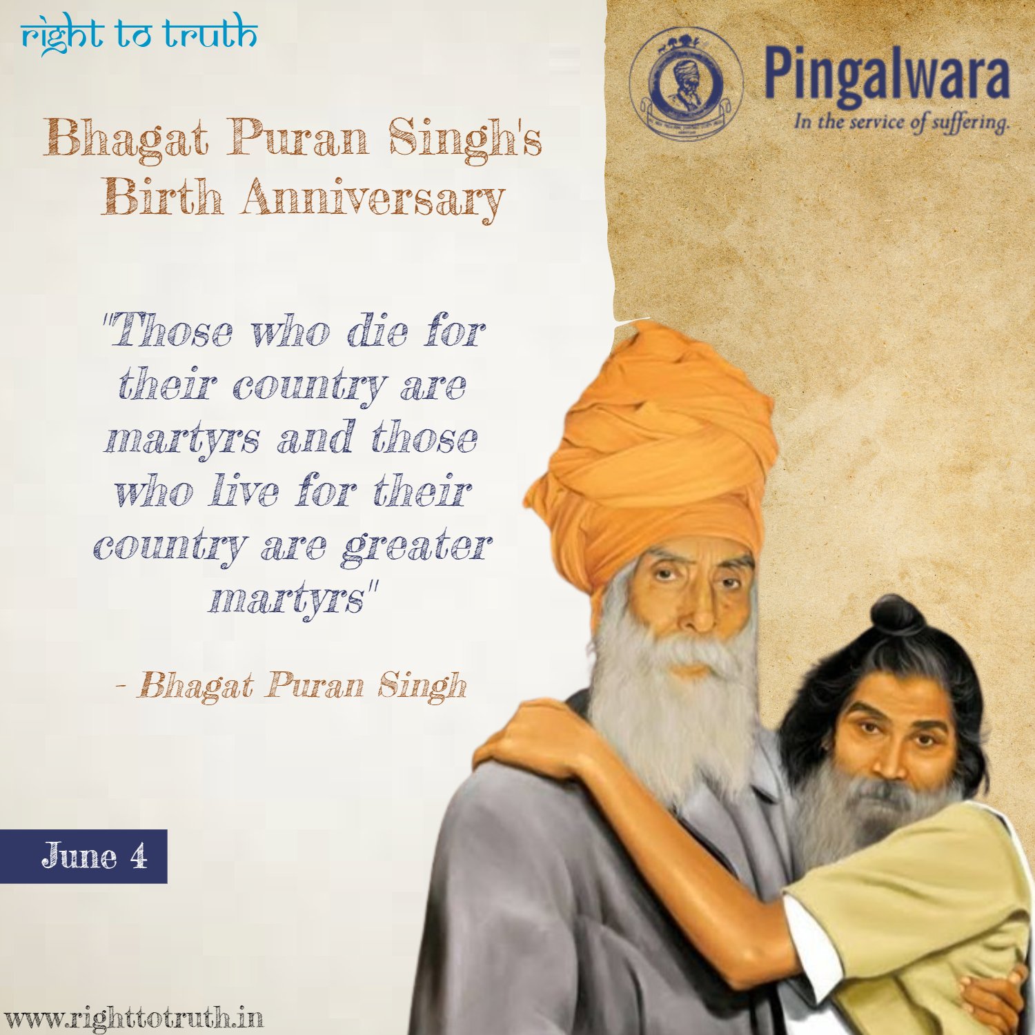 The Living Legacy of Compassion: Honoring Bhagat Puran Singh Ji